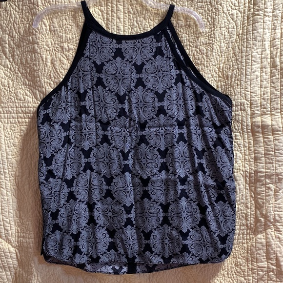 GAP | Tops | Gap Misses Halter Top Tied Back Shoulder Line Black White ...